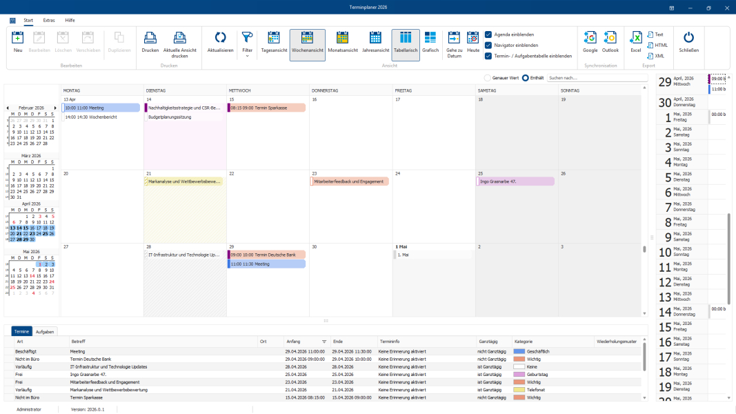 Terminplaner | Shop | Weise Software GmbH